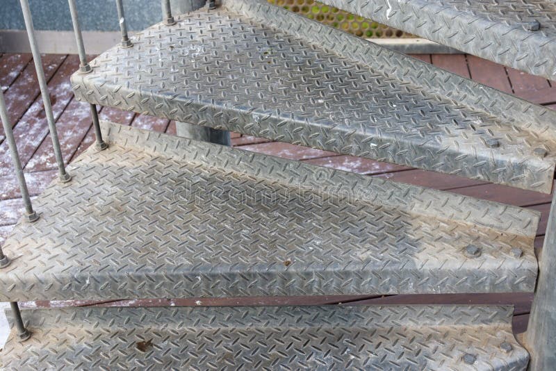 Closeup of Metallic Staircase Steps. Stock Image - Image of step ...