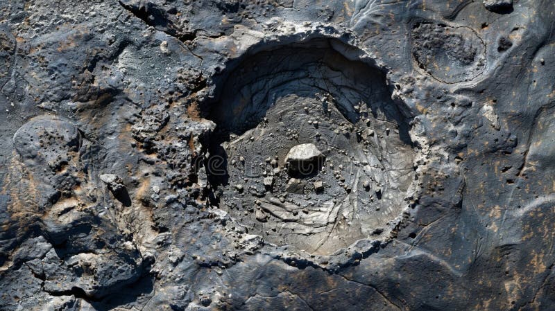 A Closeup of a Meteorite Fragment that Has Fallen To Earth Leaving a ...