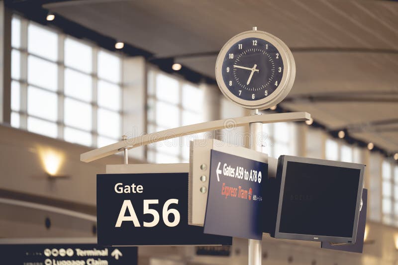 Closeup of Metro Airport Signs Gate Number Editorial Image - Image of ...
