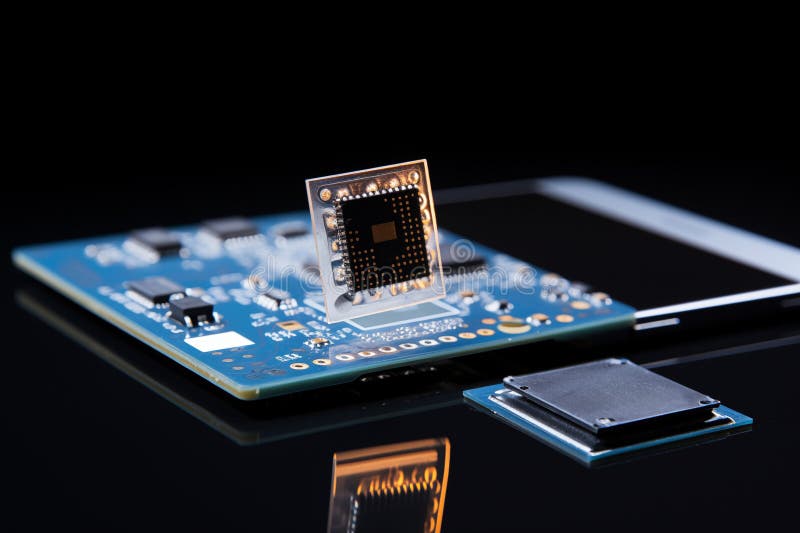 Closeup of a Micro Chip. Generative AI Stock Photo - Image of apps ...