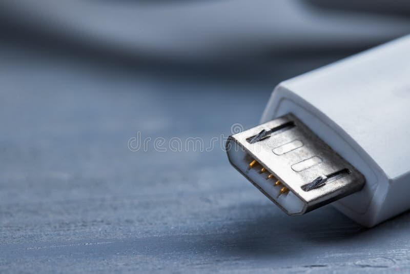 Closeup of Micro Usb Smart Phone Power Cable Stock Image - Image of ...