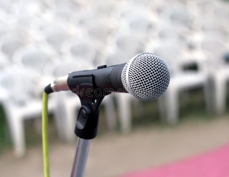 Microphone Boom at a Football Stadium Stock Photo - Image of commenting ...