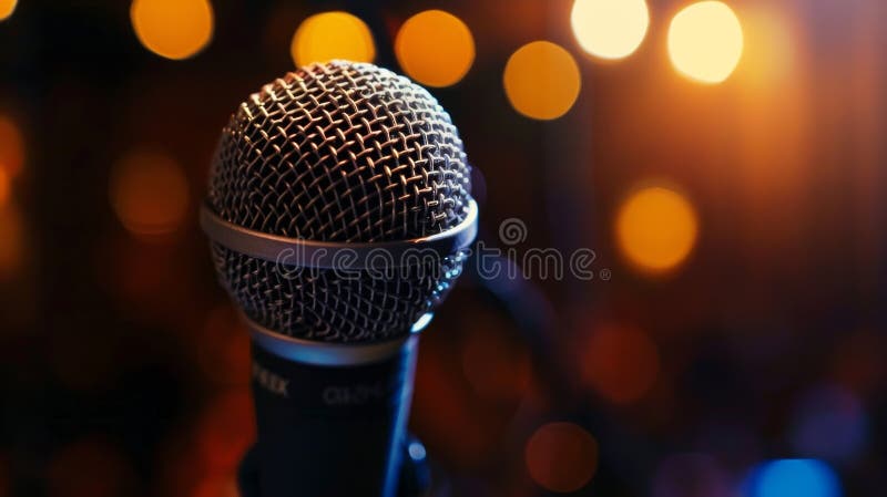 A Closeup of a Microphone Suspended on a Boom Arm Ready for Voice ...