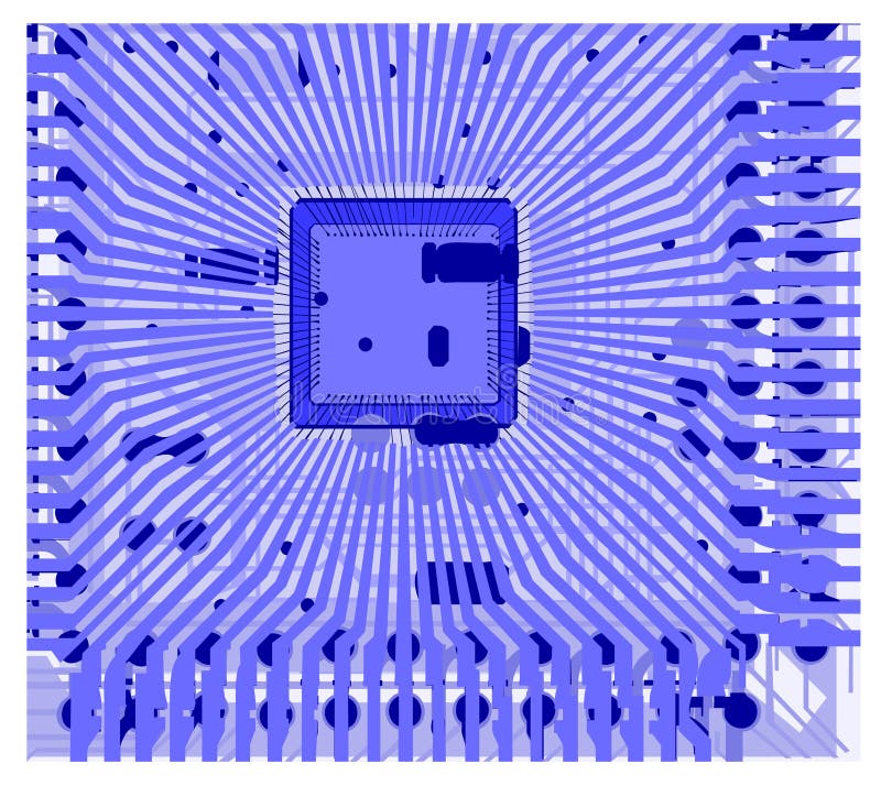 Closeup of a Microprocessor Stock Vector - Illustration of display ...