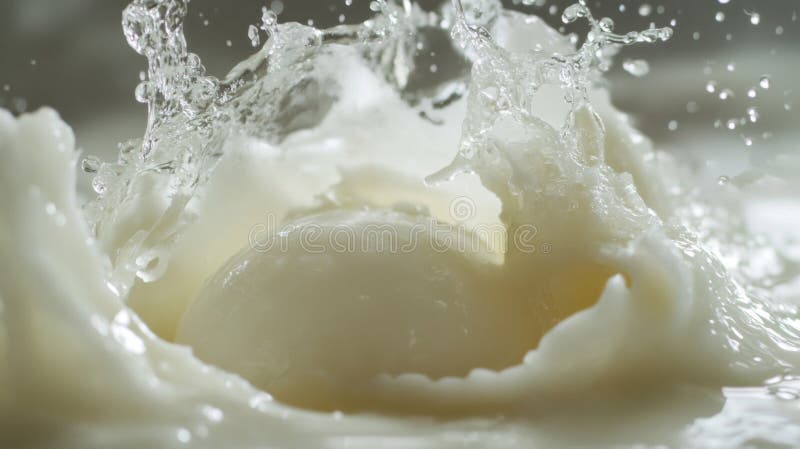 Closeup of Milk Splash and Creamy Texture Stock Illustration ...
