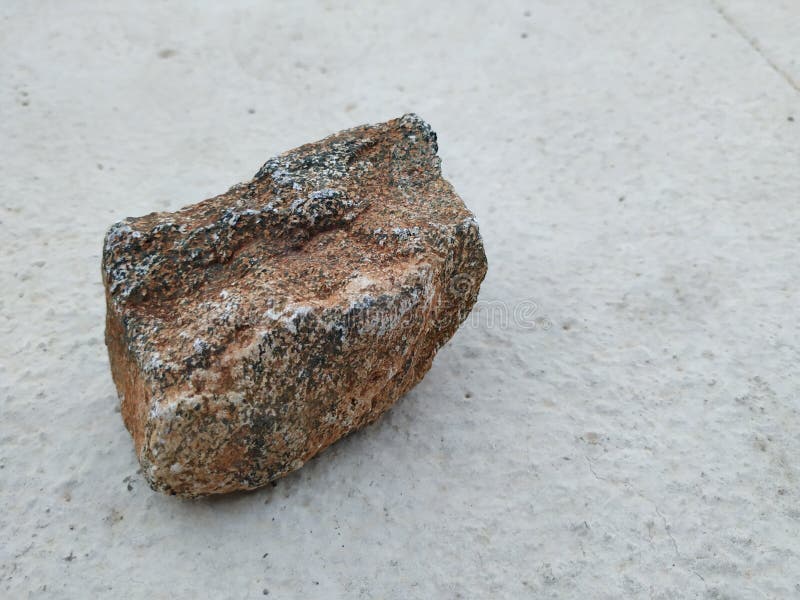 Closeup of Mineral Stone or Rock Piece Isolated in a White Background ...
