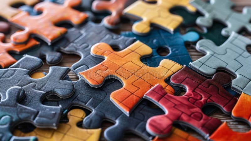 Closeup of Mismatched Puzzle Pieces Being Forced Together Highlighting ...