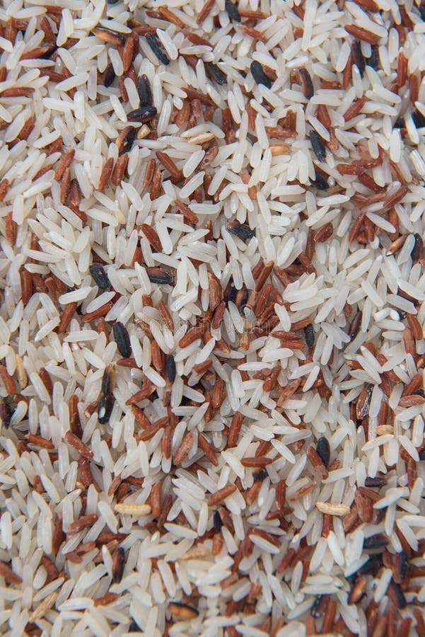 Closeup Mixed White and Brown Rice, Colorful Rice Grain for Background ...