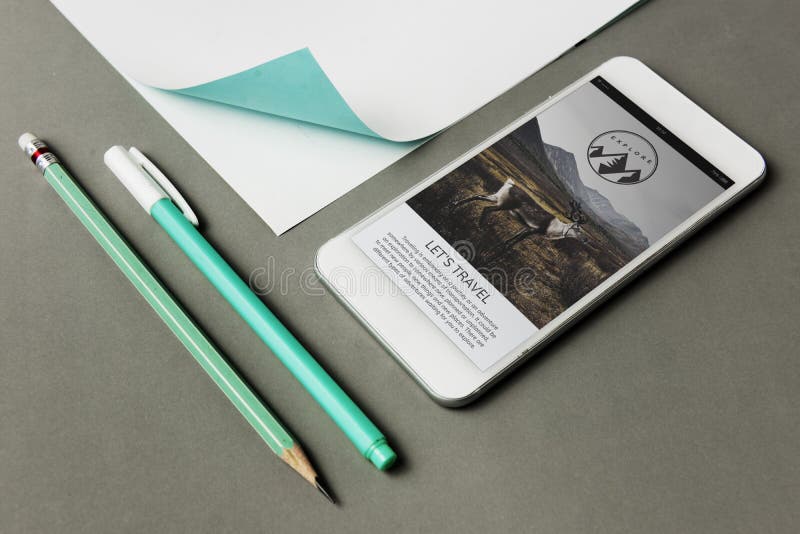 Closeup of Mobile Phone by the Paper Stock Photo - Image of phone ...