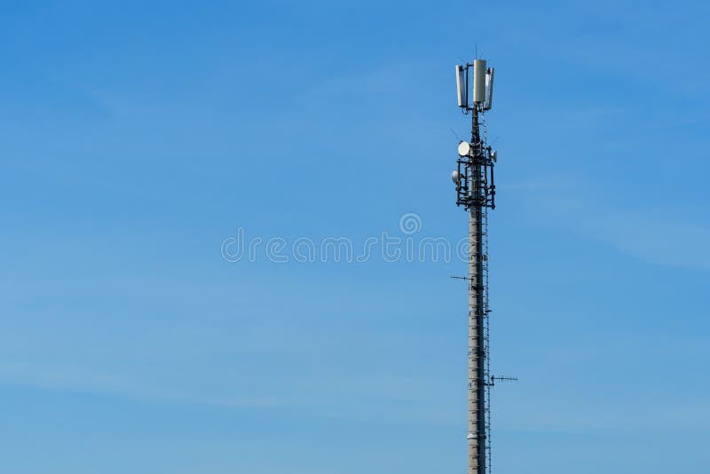 Closeup of Mobile Telecommunication Tower or Cell Tower with Antennae ...
