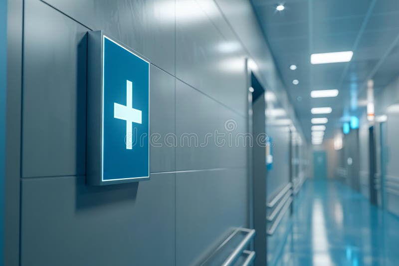 Closeup on Mockup of a Medical Facility Signage, Spotless and Clear ...
