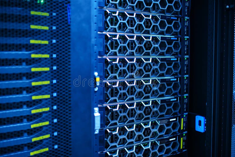 Blue computer server stock image. Image of infrastructure - 246607973