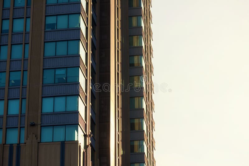 Closeup Modern Building at Sunrise Stock Photo - Image of space, facade ...