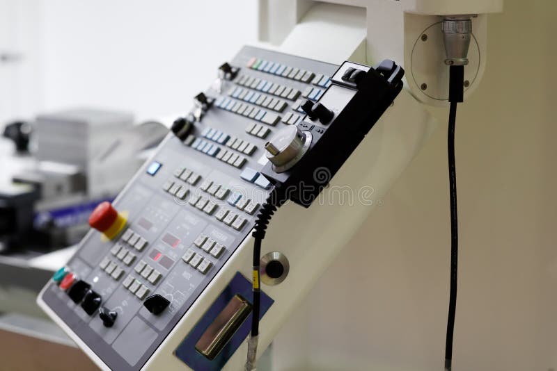 CNC Machine Control Panel Close Up Stock Image - Image of industry ...
