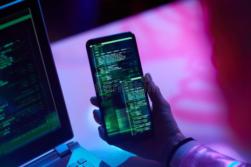 Closeup on Modern Female with Smartphone Developing Video Game Stock ...