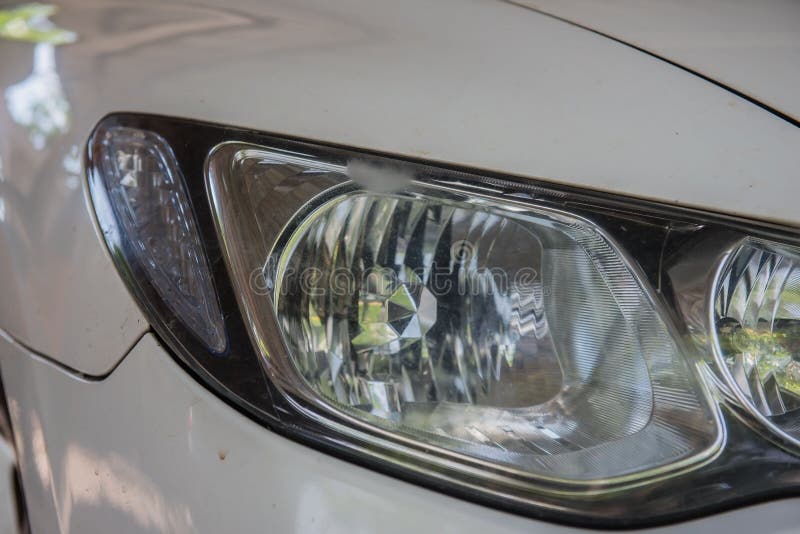 Closeup Modern Front a Car Headlight Stock Photo - Image of elegant ...