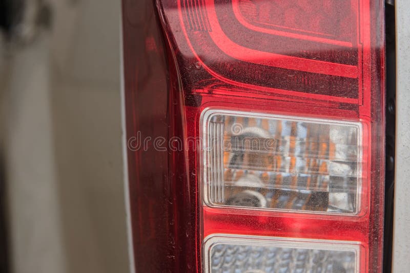 Closeup Modern Front a Car Rear Light Stock Image - Image of metallic ...