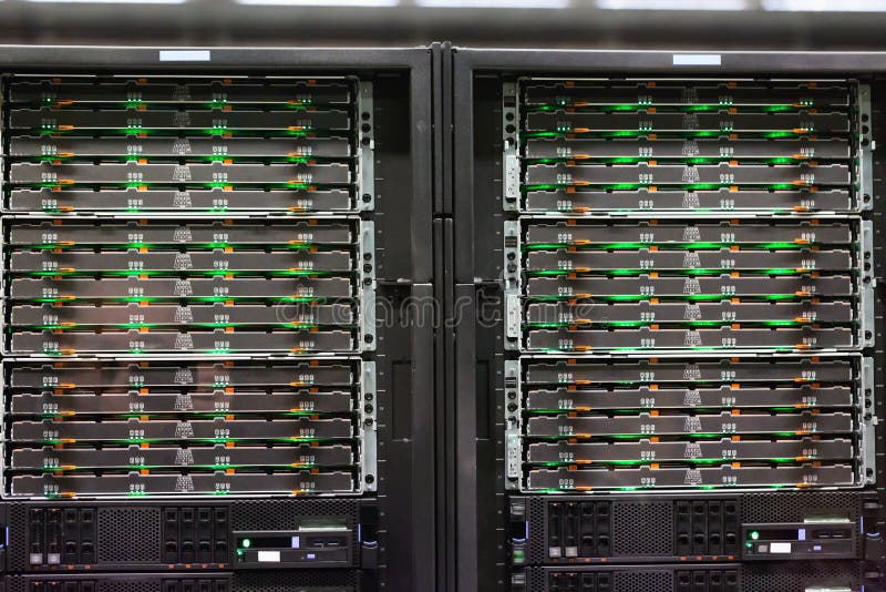 Closeup of Hardware of Data Center Stock Image - Image of rack ...