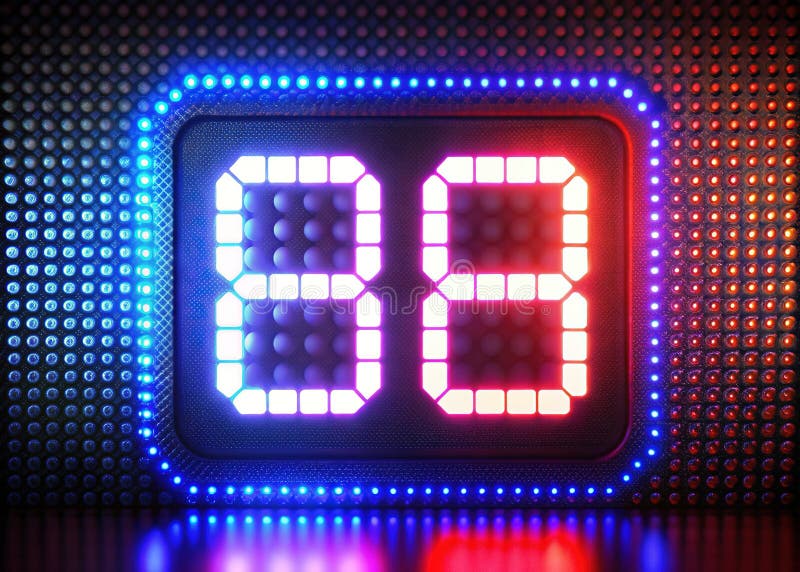 CloseUp of a Modern LED Countdown Timer Precise Timekeeping for Kitchen ...