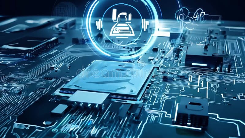 Closeup of a Modern Microchip on a Circuit Board Stock Video - Video of ...