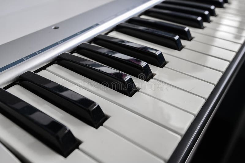 Closeup of a Modern Piano Keyboard Stock Image - Image of classical ...