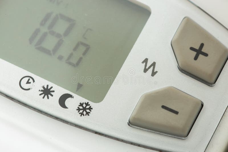 Closeup of Modern Radiator with Digital Temperature Stock Photo - Image ...
