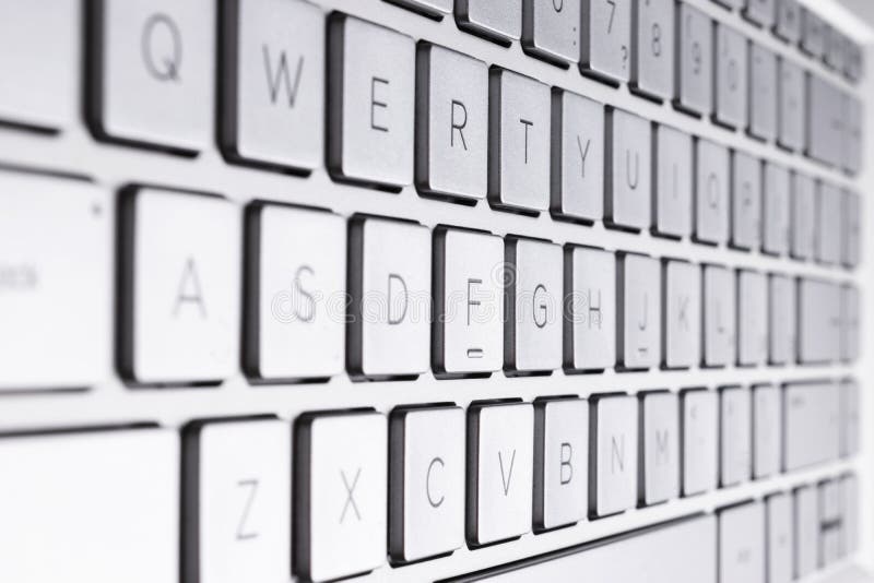 Closeup of a Modern Silver Laptop Computer Keyboard. Laptop Keyboard ...