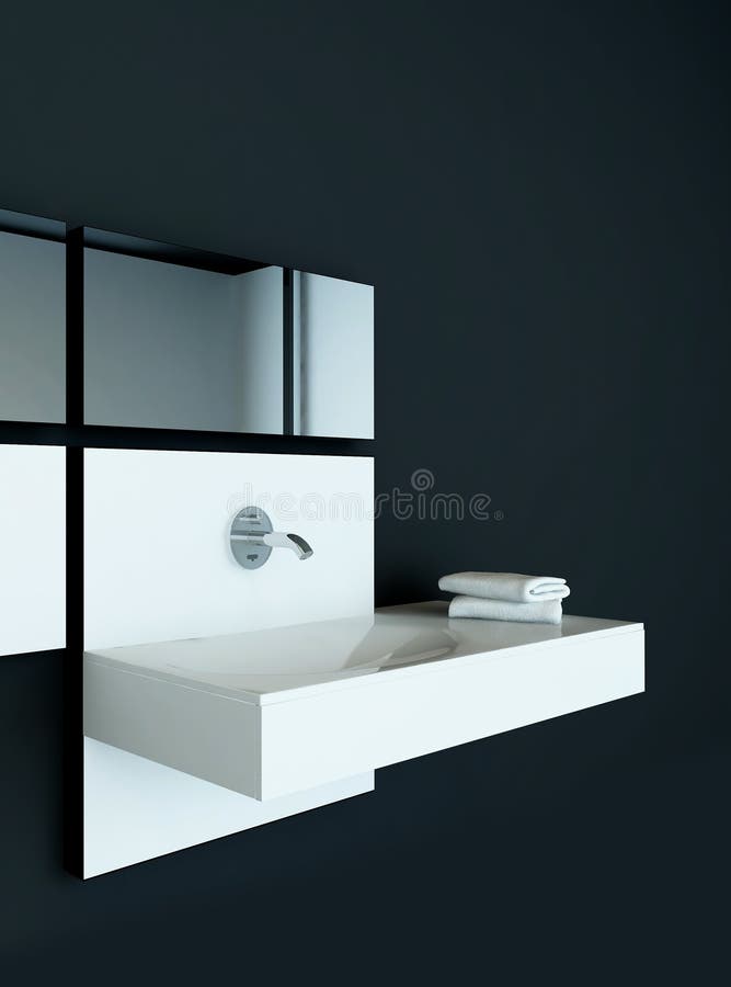 Closeup of Modern Wash Basin Stock Illustration - Illustration of ...