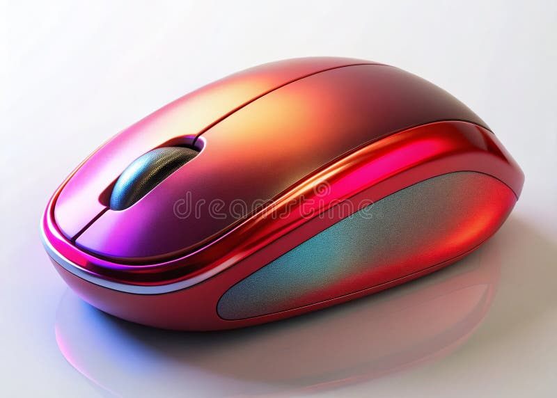 CloseUp of a Modern Wireless Computer Mouse on a White Background ...
