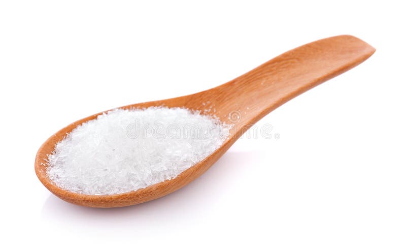 MonosodiumGlutamate MSG or E621 in Spoon on White Stock Photo - Image ...