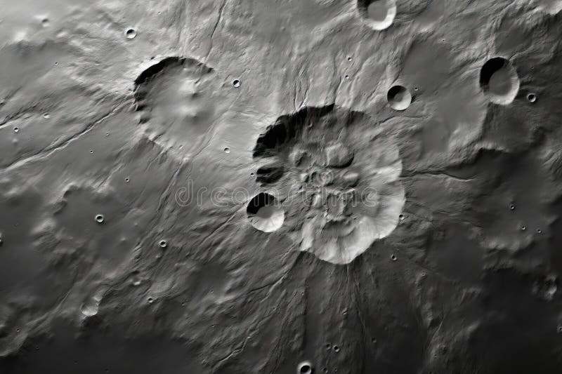 Closeup Moon Surface with Meteorite Impact Craters. Lunar Texture Stock ...