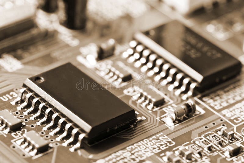 Closeup of motherboard stock photo. Image of integrated - 7149916