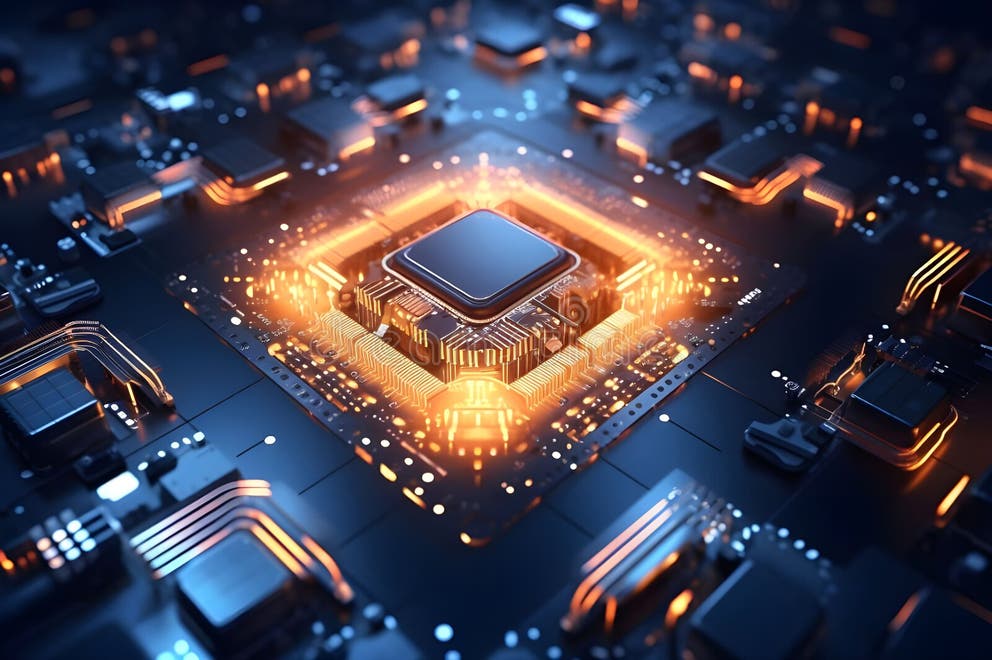 Closeup of a Motherboard of a Computer CPU - Ai Generated Stock ...