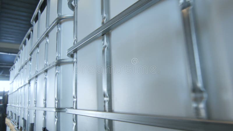 Intermediate Bulk Container Inside Machine Tool at Plant Stock Footage ...