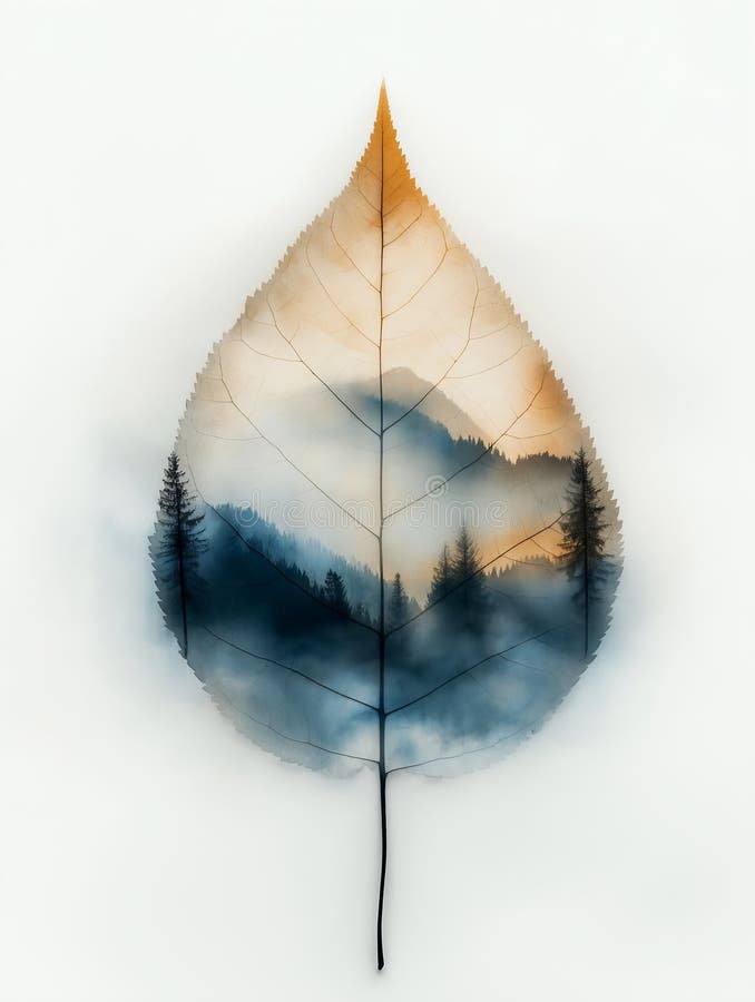 Seasonal Reflections: a Stunning Split-Half Mountain Backdrop Ca Stock ...