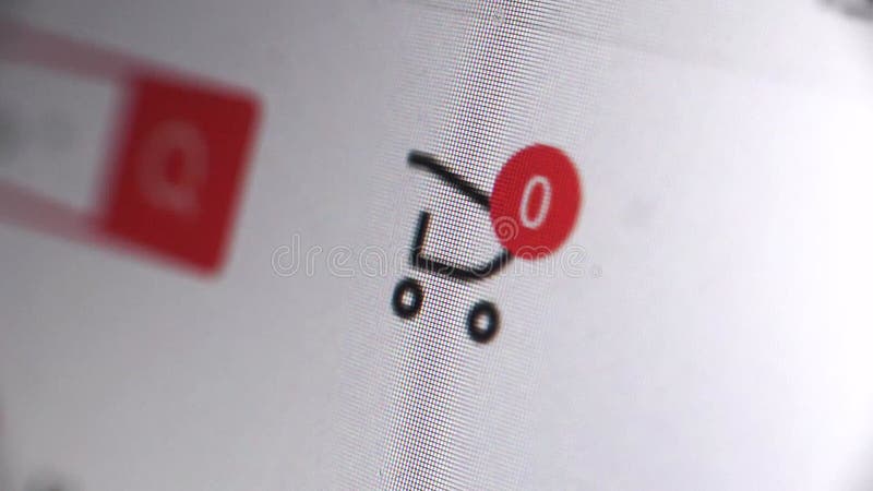 Closeup of Mouse Cursors Click at Add To Cart Button on Led Computer Screen. Close Up of Mouse ...