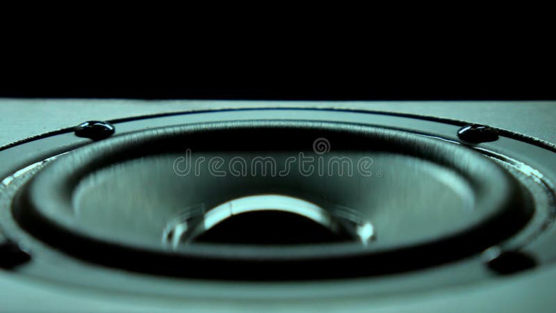 Closeup at Moving Sub-woofer. Speaker Part Music. Background. Stock ...