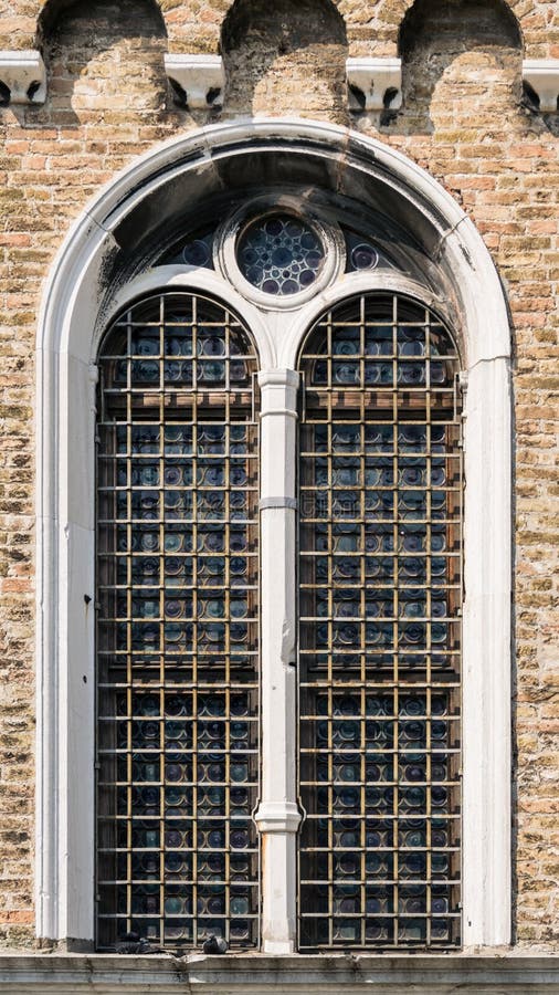 Mullioned Window with Three Lights Stock Image - Image of view, front ...
