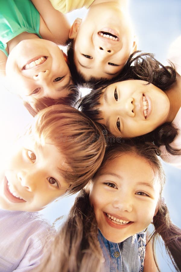 Multi-ethnic Group of Schoolchildren Face Stock Image - Image of ...