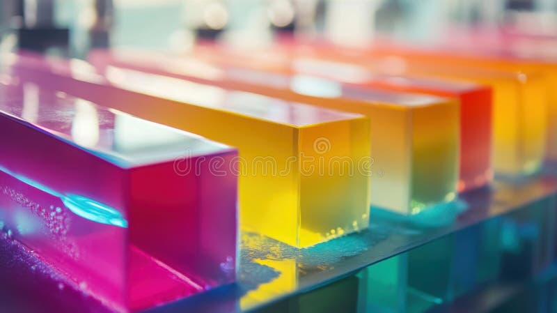 Closeup of a Multicolor Printing Press Vivid Inks Blending As they ...