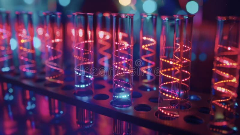 A Closeup of Multiple Test Tubes Filled with DNA Samples Highlighting ...