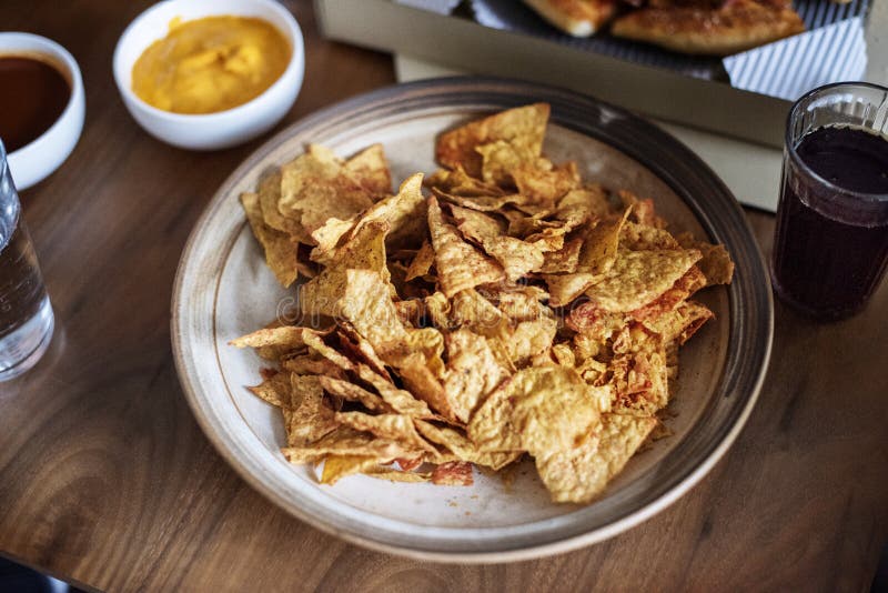 Closeup of Nacho Snack on Table Stock Image - Image of meal, yummy ...