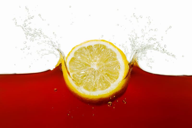 Closeup Natural Black Tea with Lemon. Abstract Liquid Concept Stock ...