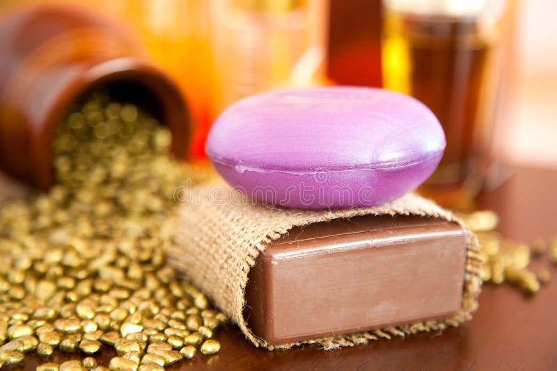 Closeup of Natural Handmade Soaps. Stock Image - Image of gift ...