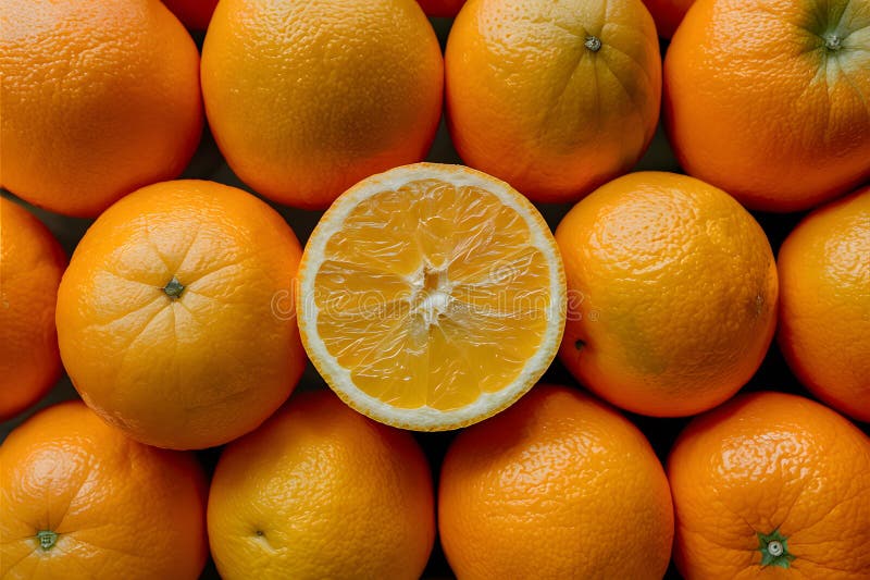 Closeup of Natural Oranges, Vibrant Citrus Fruit Closeup Stock ...