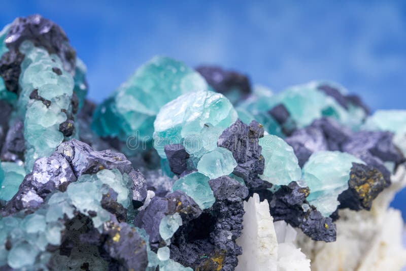 Closeup of Naturally Occurring Rare Blue Crystalline Ore Stock Photo ...