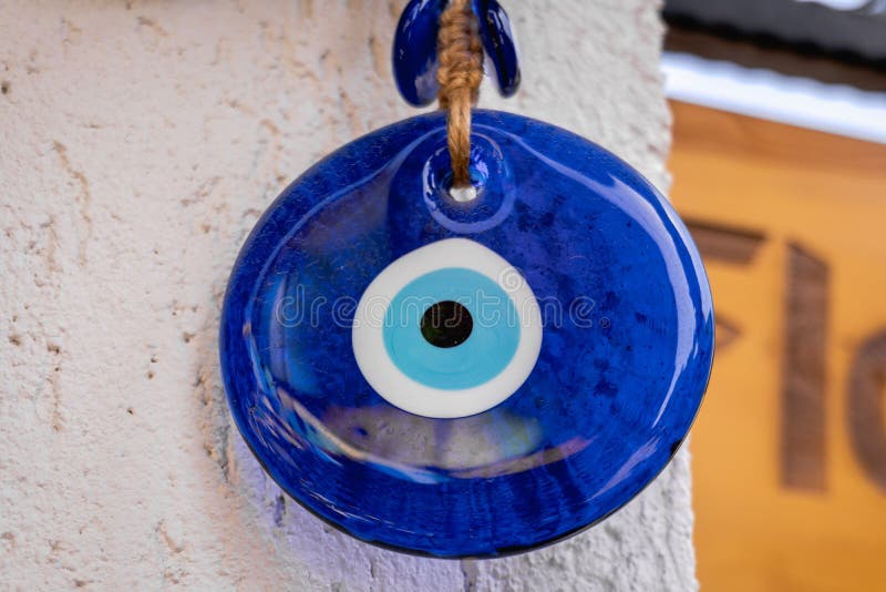 Closeup of Nazar Blue Evil Eye Shellhard Stock Image - Image of nazar ...