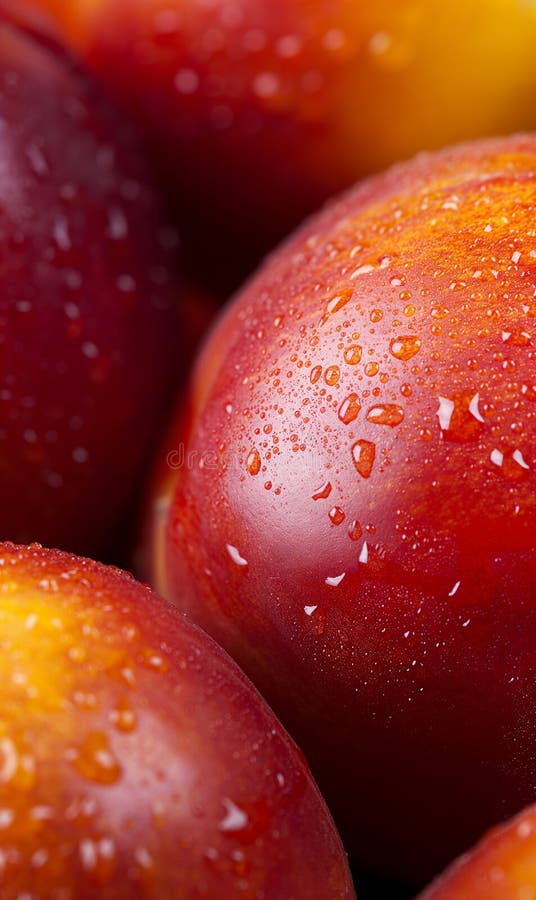 A Closeup of the Nectarines Texture, Showcasing Their Smooth and Shiny ...