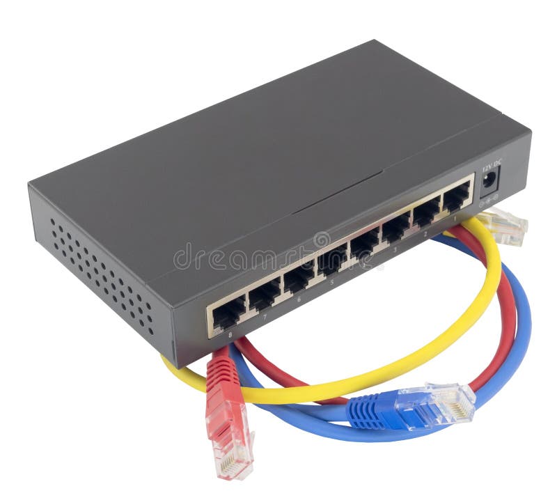Network cables and router stock photo. Image of rj45 - 59224020