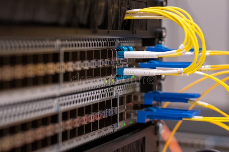 Closeup of Network Equipment Stock Photo - Image of connectivity, rj45 ...